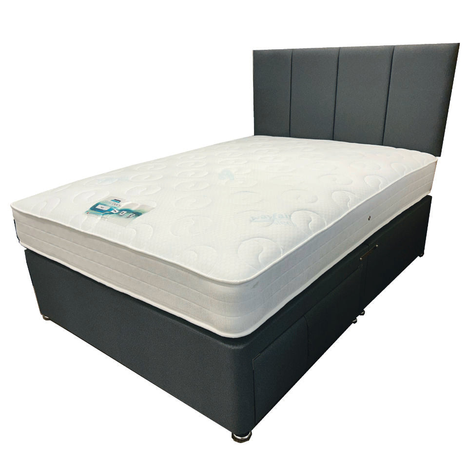 STAR BUY Tulip 4ft Two Drawer Small Double Bed with London Headboard ...